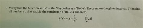 Solved Verify That The Function Satisfies The 3 Hypotheses