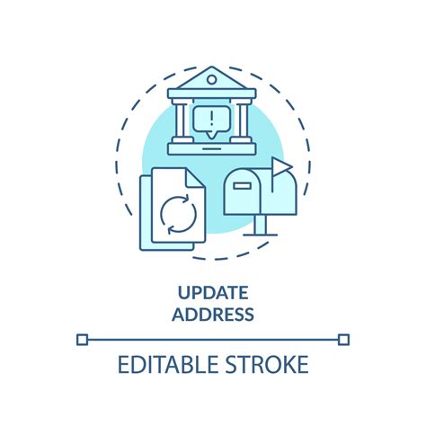 2d Editable Update Address Icon Representing Moving Service Monochromatic Isolated Vector Blue