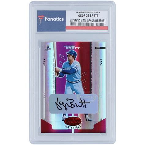 Autographed Kansas City Royals George Brett 2004 Donruss Certified Mirror Red 225 47 50 Card