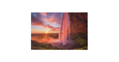 Waterfalls Seljalandsfoss Waterfall Faux Canvas Print Zazzle