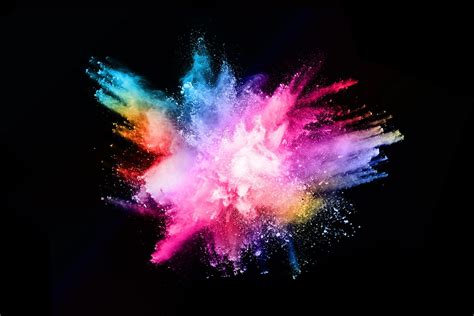 Abstract Colored Dust Explosion On A Black Backgroundabstract Powder
