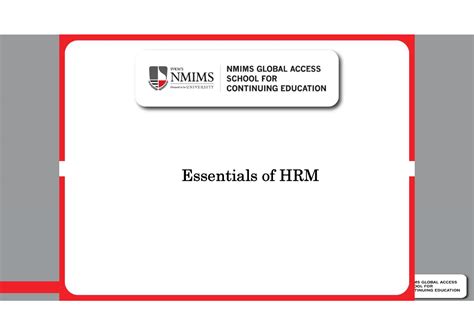 Essentials Of Hrm Chapter 1 To 10 Resumed Essentials Of Hrm S No