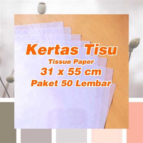 Jual 50 Lembar Kertas Tisu Tissue Paper Kertas Doorslag Paper Kertas Tisu Pembungkus Hampers