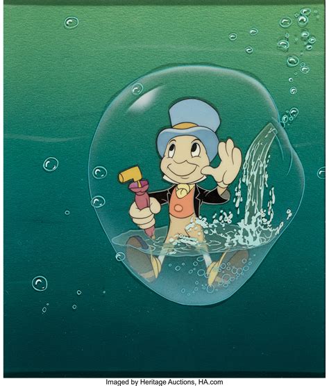 Pinocchio Jiminy Cricket Production Cel Courvoisier Setup Walt Lot