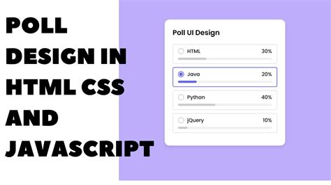 Designing Interactive Polls Html Css And Javascript Tutorial