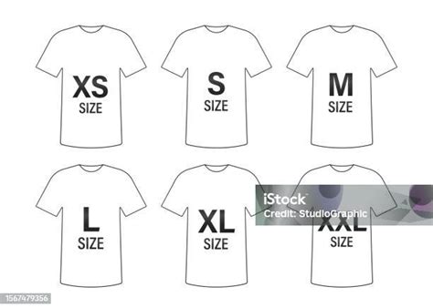 Size Range Of Clothes Labels Or Templates With Xs S M L Xl Xxl Sizes