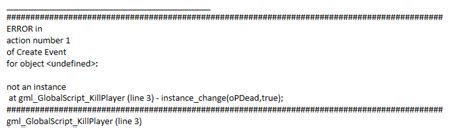 Instance Not Existing Rgamemaker