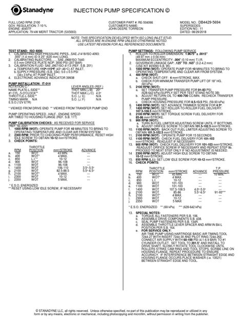 Plano De Teste E Explodido Stanadyne Db4429 5694 Descargar Gratis Pdf
