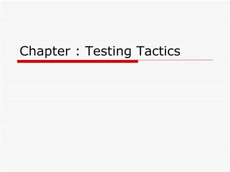 chapter 8 testing tactics ppt software engineering ppt