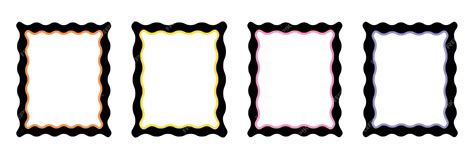 Premium Vector Wave Border Rectangles Wave Frame Contrast Shapes Set Of Wavy Frames Isolated