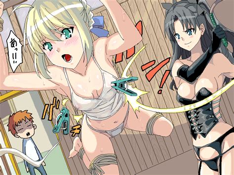 Artoria Pendragon Saber Tohsaka Rin And Emiya Shirou Fate And 1