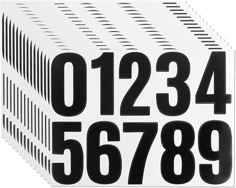 15 Sheets Large Number Stickers 4 Inch Stick On Numbers Black