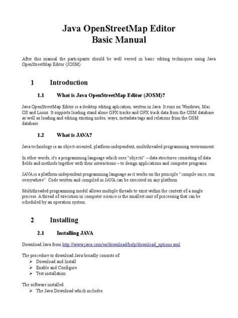 Josm Manual Final Pdf Java Programming Language Thread Computing