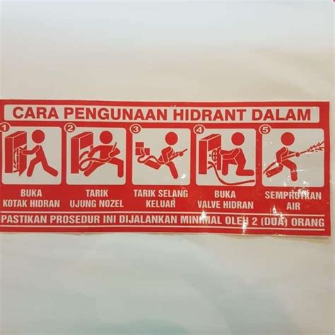 Jual Sticker Glossy Laminating Cara Penggunaan Hydrant 50x20cm Label K3