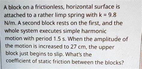 solved a block on a frictionless horizontal surface is attached to a