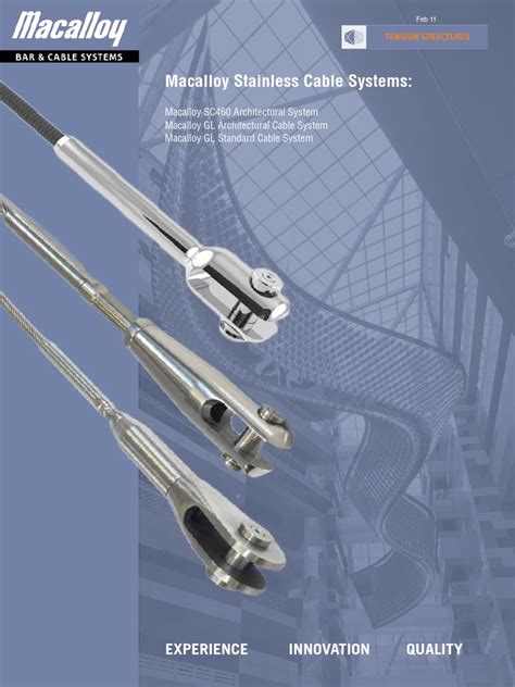 Macalloy Cable Systems Macalloy Sc460 Macalloy Gl Architectural Cable System And Macalloy Gl