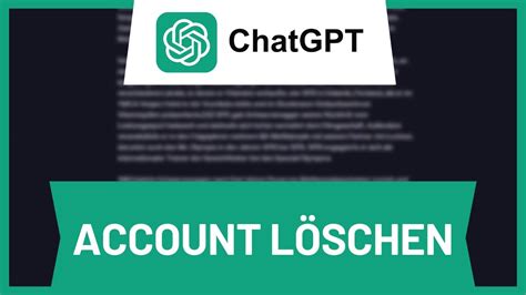 ChatGPT Account löschen Tutorial YouTube