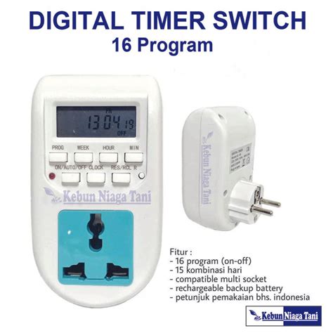 Jual Digital Timer Switch 16 Program Colokan Listrik Kota Surabaya Kebun Niaga Tani