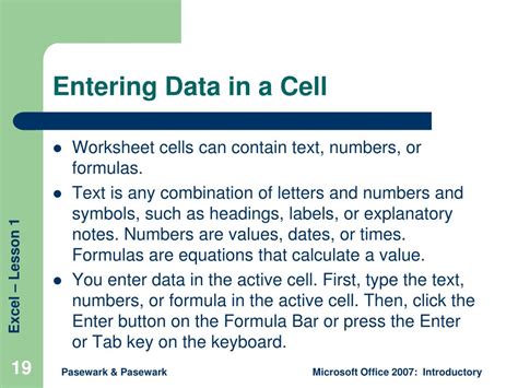 Ppt Excel Lesson 1 Excel Basics Powerpoint Presentation Free
