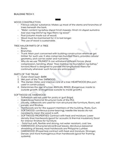 Building Tech 1 Reviewers Pdf