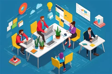 Premium Photo Brainstorming Creative Team People Flat 3d Web Isometric Infographic Concept