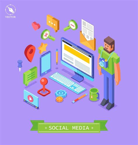 Flat 3d Isometric Delivery Van Cargo Loading Web Concept Stock Vector