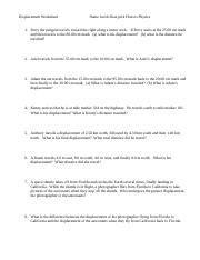 Calculating Displacement And Distance Traveled Physics Course Hero
