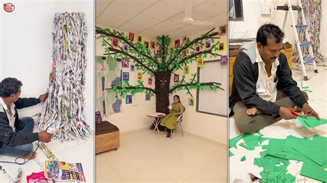 Tree Making Reuse NewsPaper Crafts Ideas Amazing Cardboard Crafts DIY YouTube