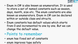 Enum In C PPTX