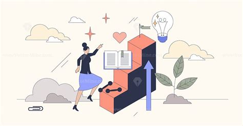 Personal Growth With Work Life Development Tiny Person Neubrutalism Concept Vectormine