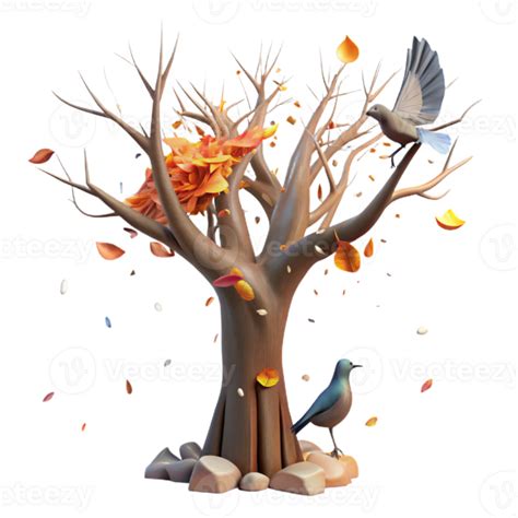 Elegant Classic Fire Damaged Tree Bird Nest Isolated Professional