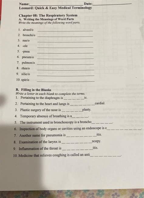 Solved Transcribed Image Text Name Date Leonard Quick And Easy 1 Answer Transtutors