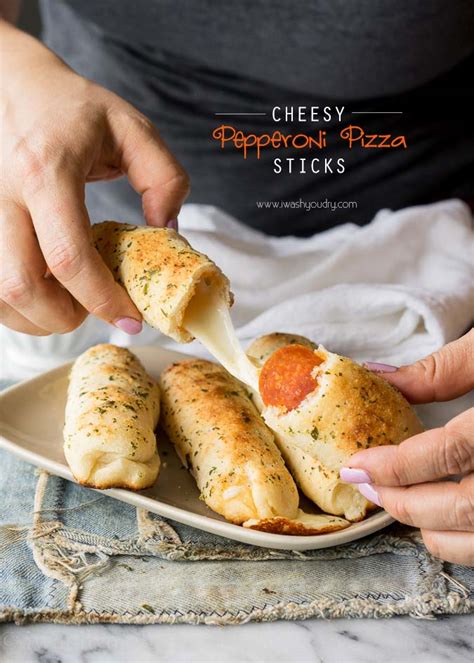 Cheesy Pepperoni Pizza Sticks I Wash You Dry