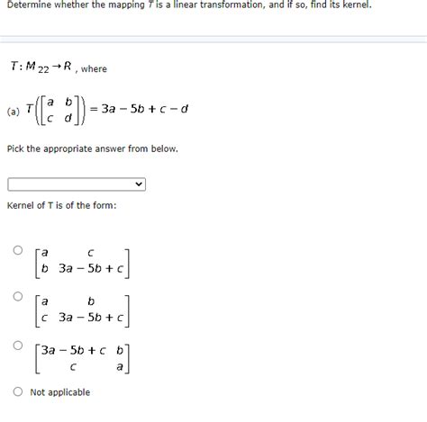 Solved Determine Whether The Mapping T Is A Linear