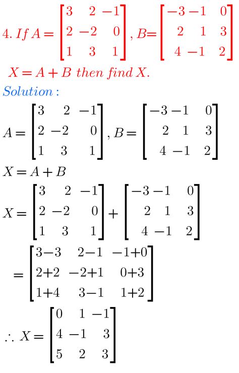 Intermediate Maths Solutions For Exercise 3a Matrices Maths Glow