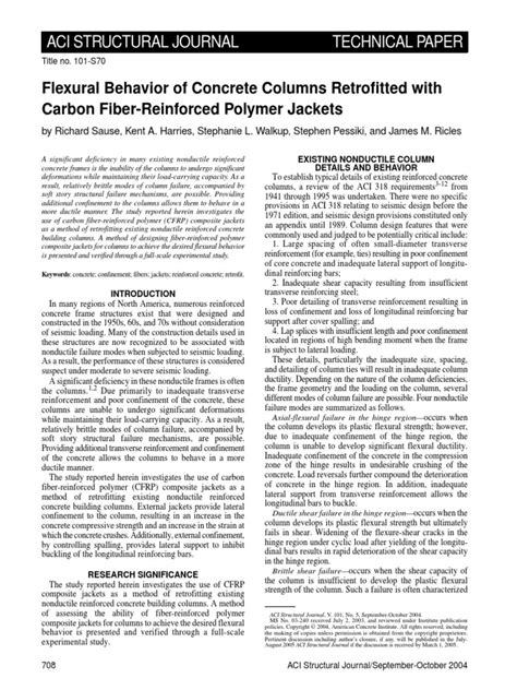 Flexural Behavior Of Concrete Column With Carbon Fibre Composite