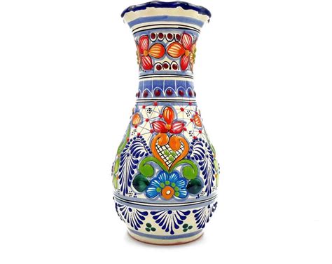 Authentic Talavera Vase Handcrafted Mexican Ceramic Flower Vase