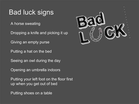 Bad Luck And Good Luck Ppt