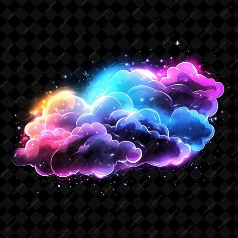 premium psd luminous candyfloss clouds assembled with fragmented