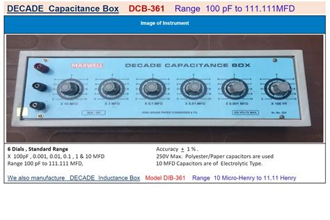 Decade Capacitance Box At Best Price In Ambala By Maxwell Scientific Corporation Id 2852157659362