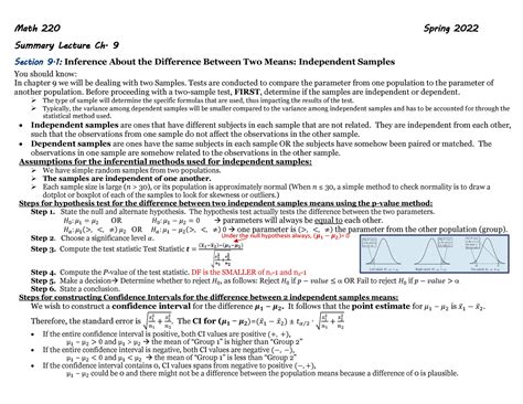 Math 220 Summary Lecture Ch9 Sec 9 Math 220 Spring 2022 Summary