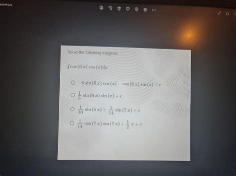 Solved Solve The Following Integrals Chegg