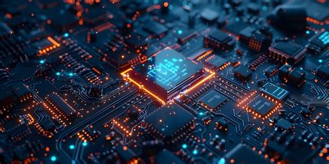 Premium Photo The Blue Energy Chip Shines Brightly Demonstrating Cuttingedge Computing Power