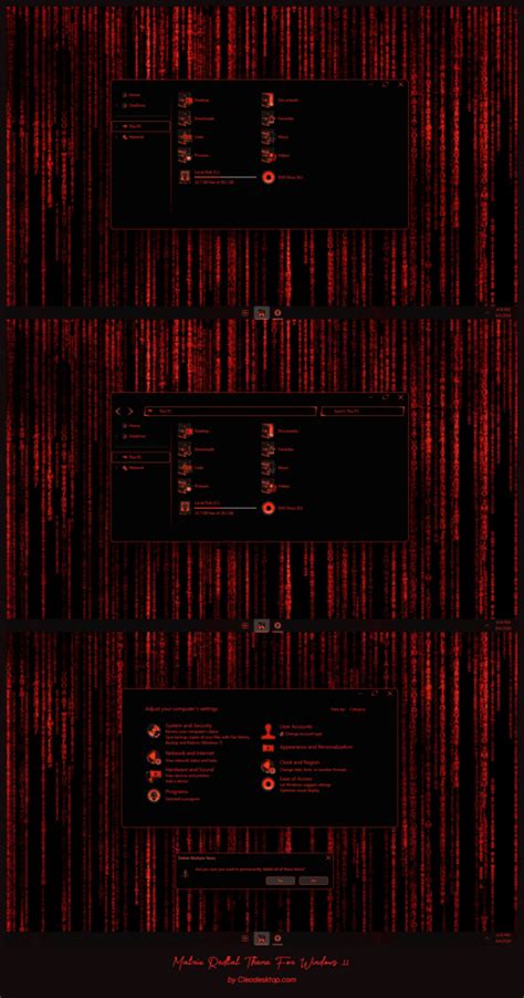 Matrix Dark Red Theme For Windows 11 Cleodesktop