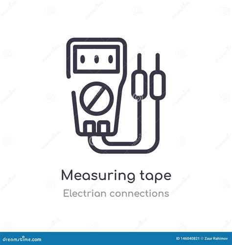 Measuring Tape Outline Icon Isolated Line Vector Illustration From Electrian Connections