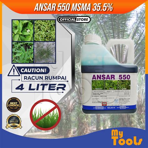 Mytools Ansar 550 Msma 355 4 Liter Herbicide Weed Grass Killer Racun