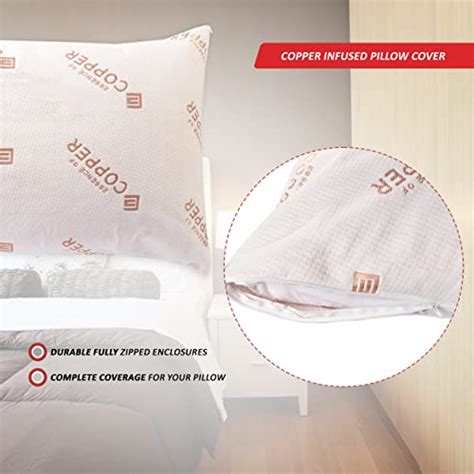 Copper Infused Pillow Protectors 2 Pack Hypoallergenic Uk Standa Copper Living