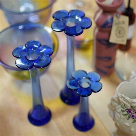 Glasvaser Vídrios De Levante Spanien Handgjorda Retrodeco Stockholm