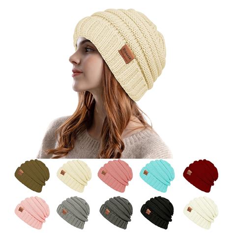 Rosoz Womens Beanies For Winter Slouchy Beanies For Women Knit Warm Winter Hats For Women Thick