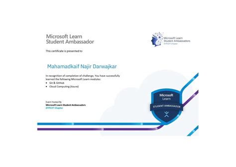 Completed Microsoft Learn Modules At Dypcet Mahamadkaif Darwajkar Posted On The Topic Linkedin